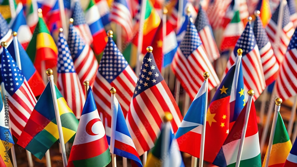 High-Definition Flag Set: Diverse National Symbols, Patriotism, Global ...
