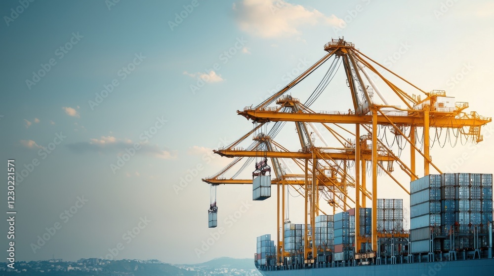 Cargo loading operations shipping port maritime industry industrial ...