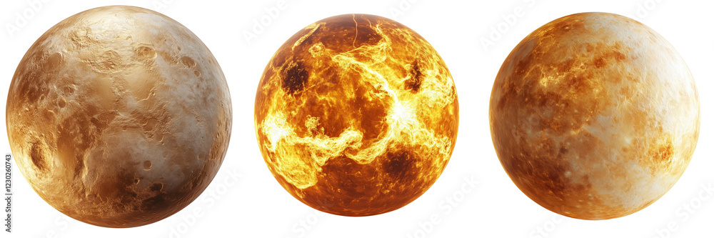 Planets on a transparent background stunning venus visuals in space ...