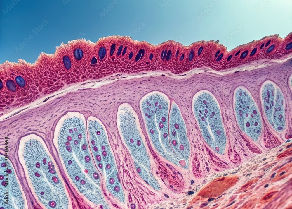 Stock-Illustration „Microscopic View of Pseudostratified Columnar ...