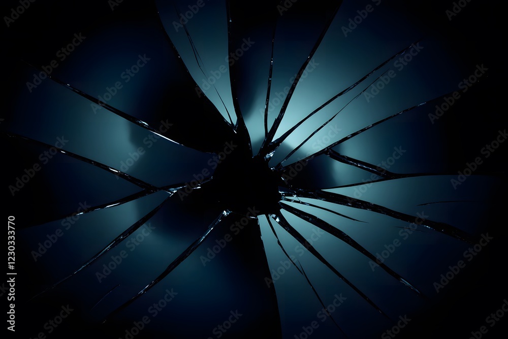 Dark Shattered Mirror Effect with Distorted Reflections in Studio ...