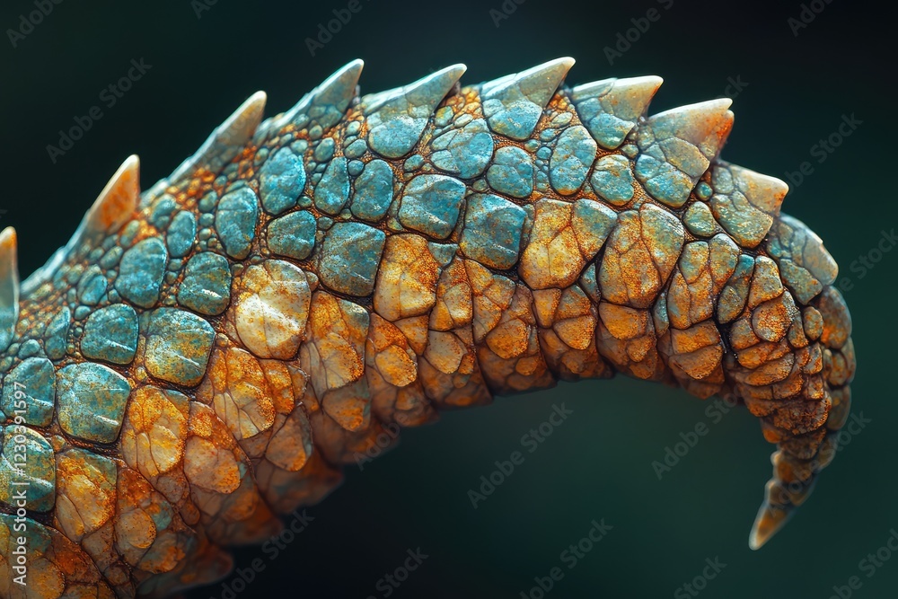 A close-up of a lizard's regenerating tail, showing the stages of ...