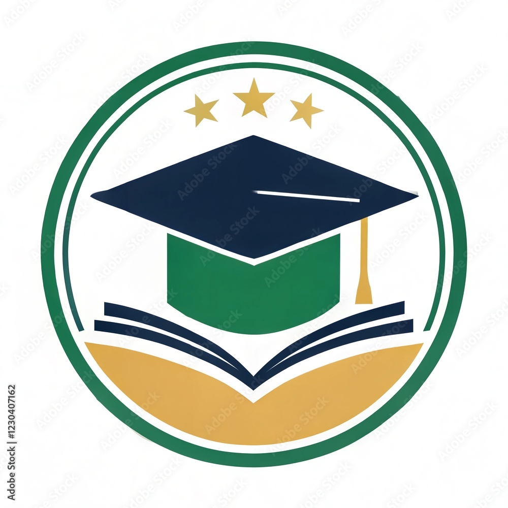 Education logo concept with graduation cap and open book pages ...