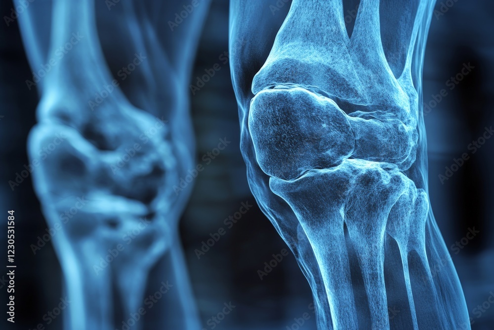 Detailed view of human knee joint anatomy highlighting structure and ...