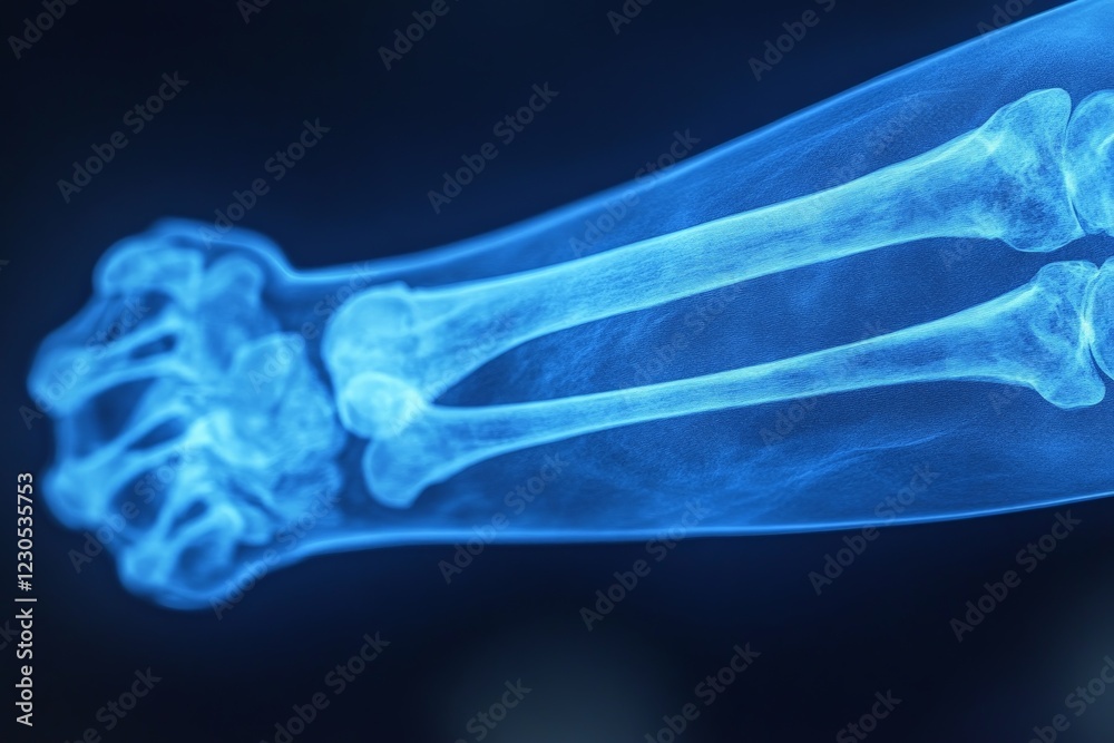 Stock-Foto „Clear depiction of human forearm bones showcasing skeletal ...