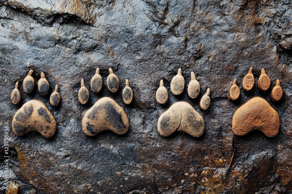 Comparison of different animal footprints in the wild, set against ...