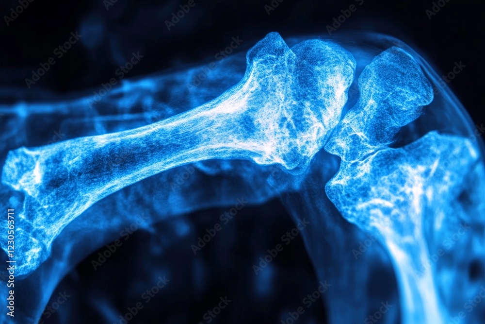 X-ray of human elbow joint showing clear bone structure and joint ...