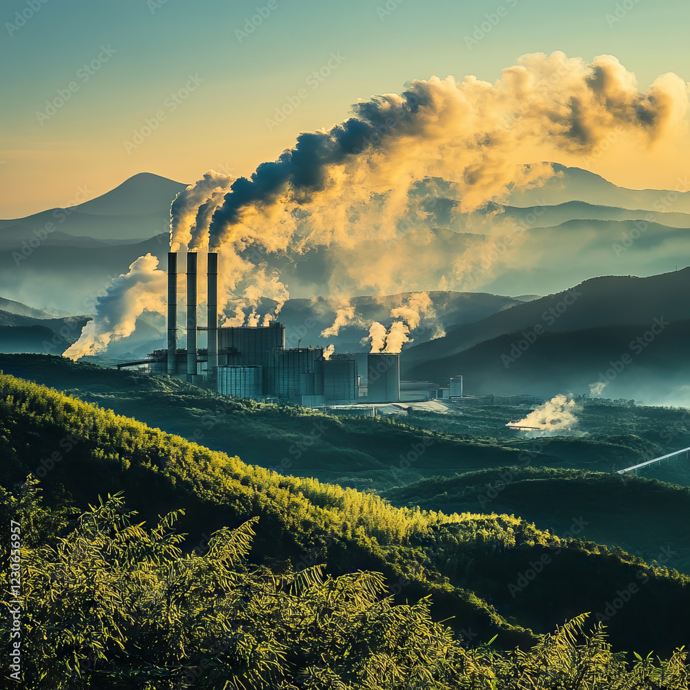 Ilustración de Stock Carbon Capture and Storage (CCS) concept. Reducing carbon emissions ...