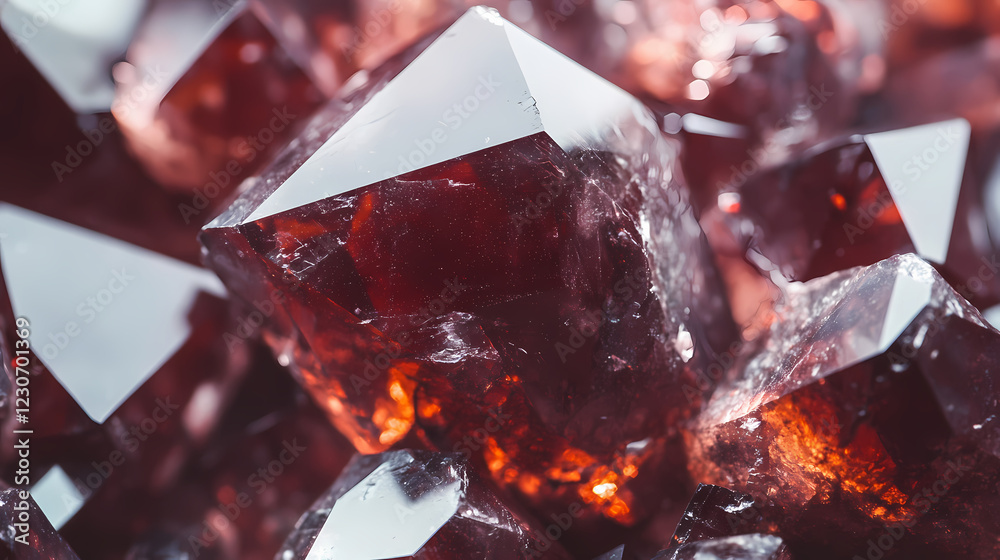 Natural rough garnet pyrope almandine crystal on white background with ...