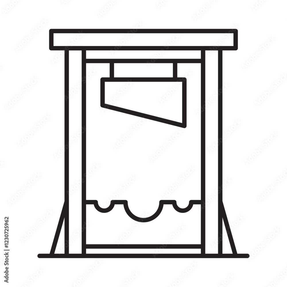 Guillotine icon Black and white logo Stock Vector | Adobe Stock