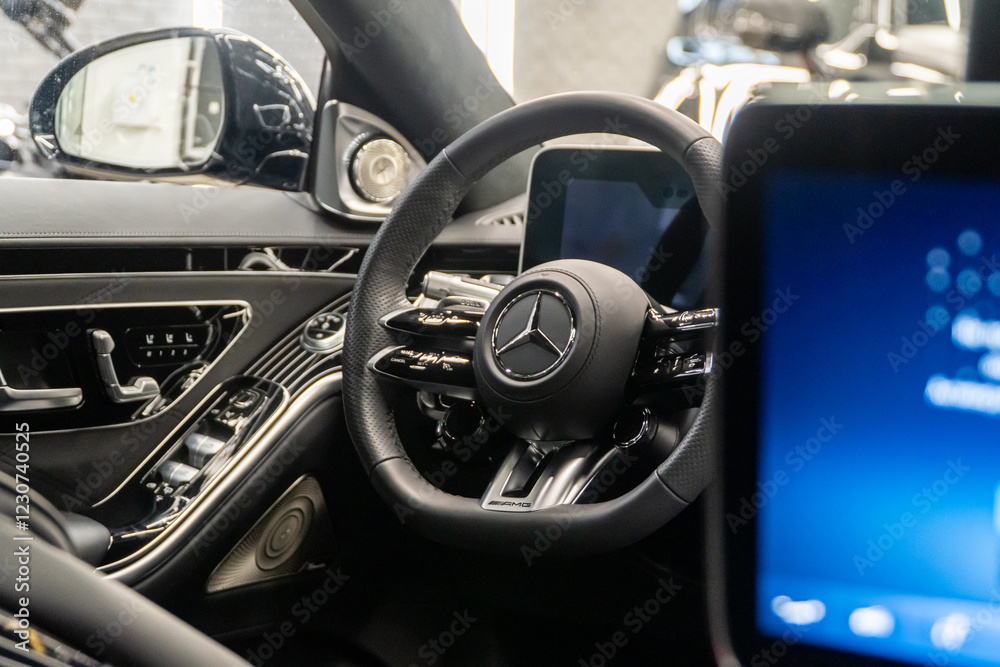 Limousine, Mercedes-Benz S63 S-class w223 interior dashboard with ...