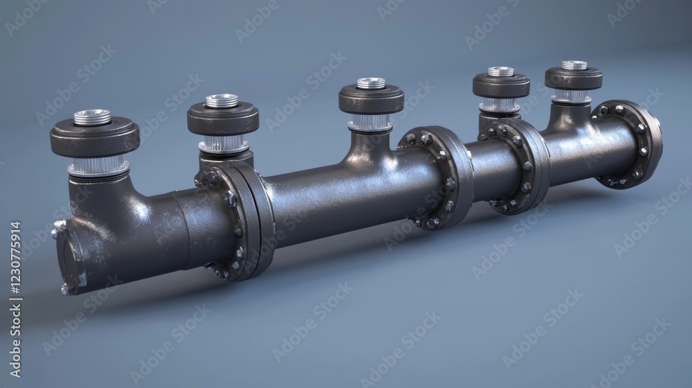 A comprehensive diagram of an industrial pipeline network, displaying ...