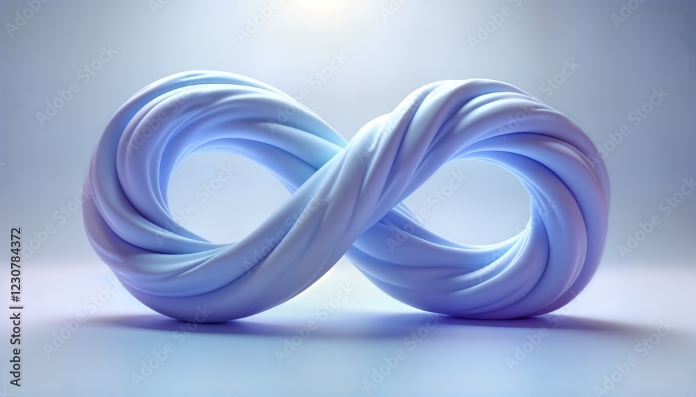 Pale blue infinity symbol on simple background. Generative AI ...