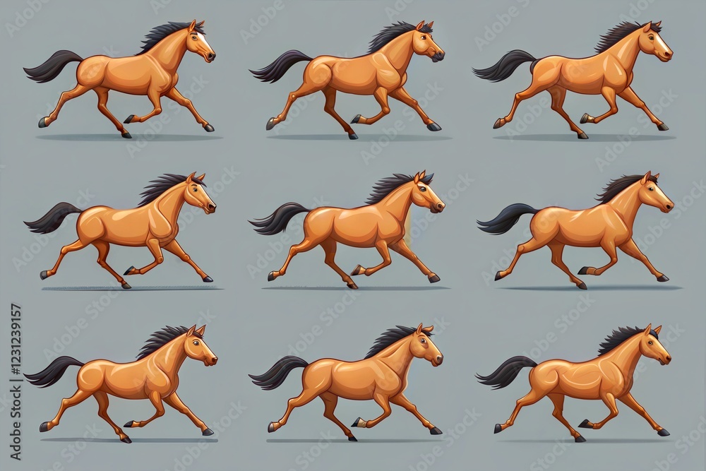 Horse Run cycle, Animation, Sprites, Sprites sheets, Animation frames ...