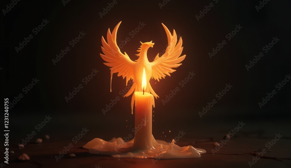 "From melting wax, a phoenix rises, born of fire and destined to burn ...