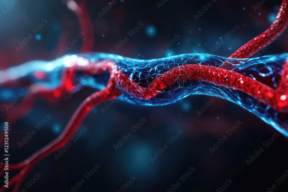 Detailed illustration of arterial and venous structure in the human ...