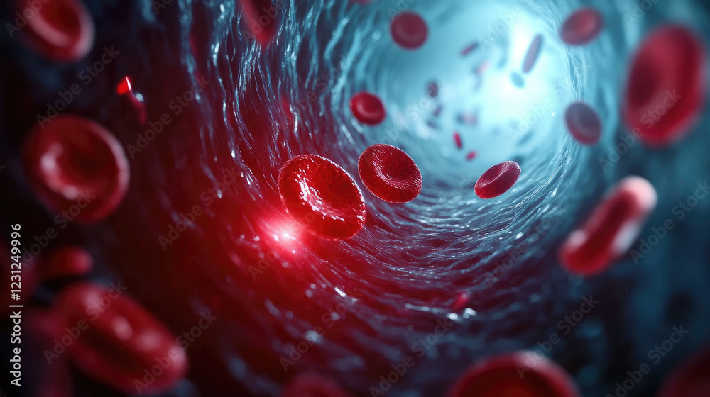 Visualizing blood flow in arteries cross-sectional illustration human ...