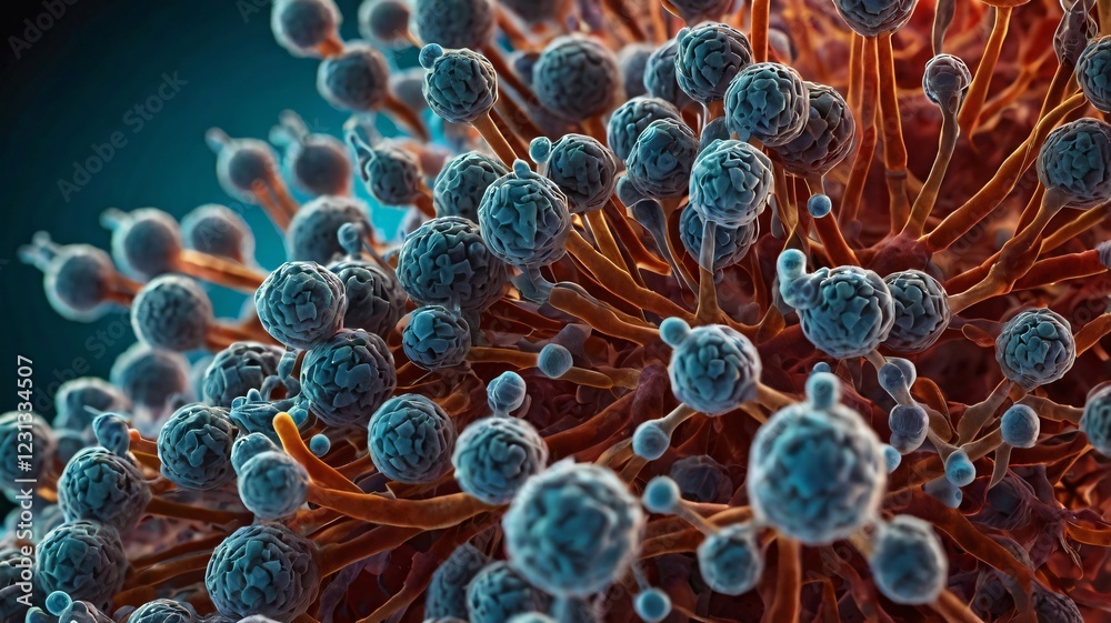 Dengue Virus Structure Under High-Powered Microscope Stock Illustration ...