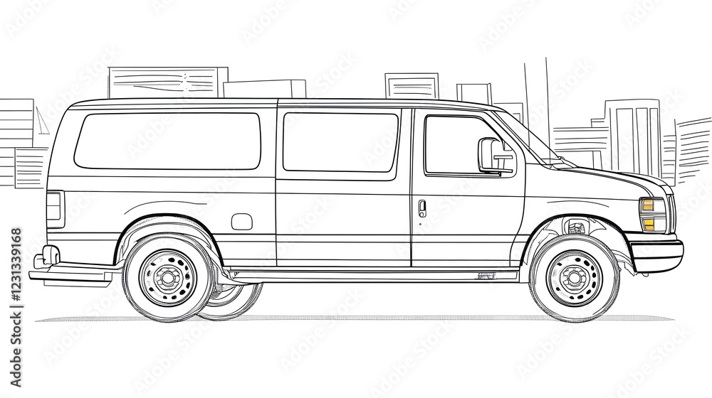 Professional Commercial Cargo Van Delivery Truck Utility Vehicle Line ...