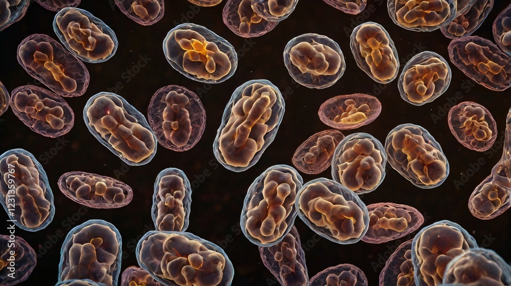 Enlarged Image of Toxoplasma gondii Parasite Inside Human Cells Stock ...