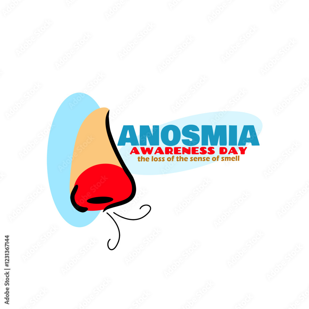 Anosmia Awareness Day to celebrate on February 27th. Illustration of a ...