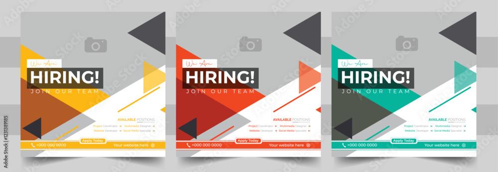 We are hiring recruitment open job vacancy design vector social media ...