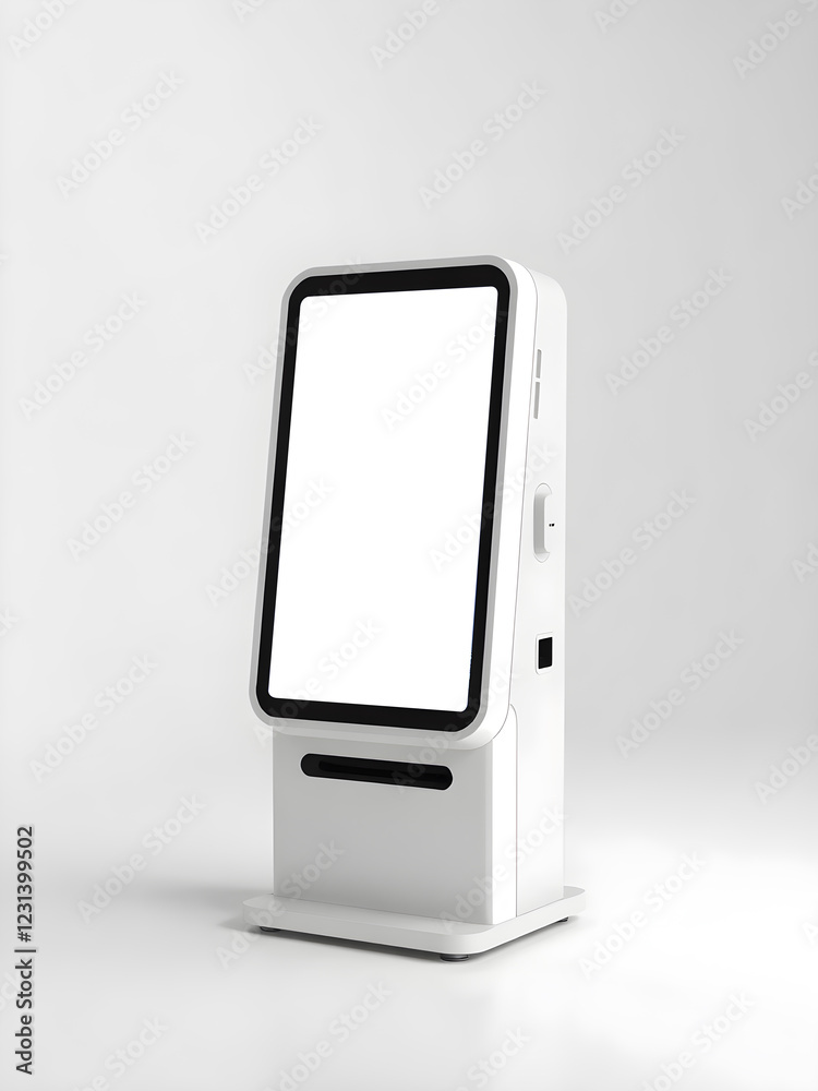 LCD Kiosk Stand. Blank Trade Show Booth. 3d render isolated on white ...
