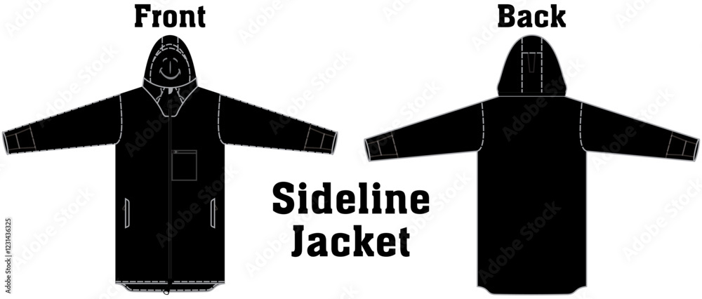 Vector de Stock Blank White Raincoat Suit Template on Gray Background ...