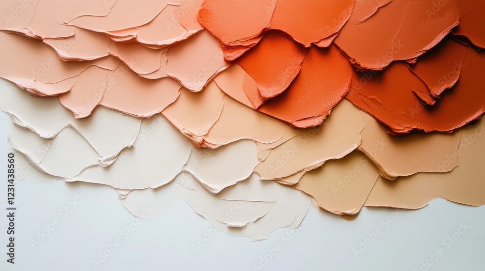 Layers of foundation swatches in gradient shades on white Stock Photo ...