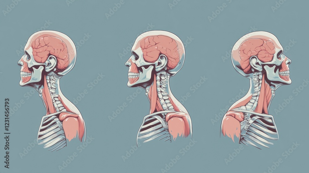Medical infographic explaining common causes of neck pain, including ...