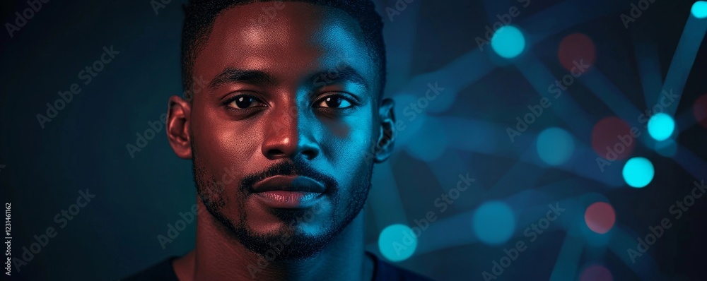 Face of futuristic and Innovative Imagery AI and Automation use of ...