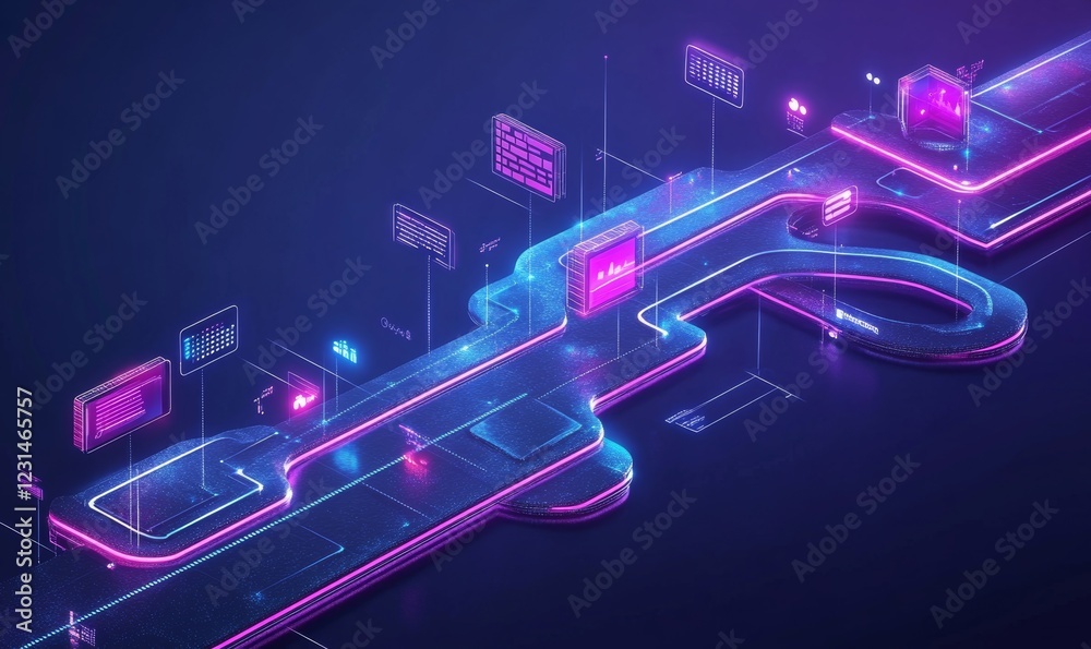 A digital transformation roadmap with key milestones and objectives, highlighting the process of ...