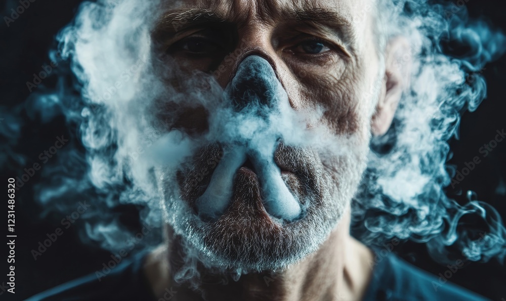 Unhealthy sick lungs poor air quality with Smoker's lung, Generative AI ...