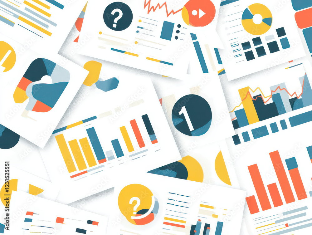 Visual representation of financial dashboards with graphs, charts, and ...