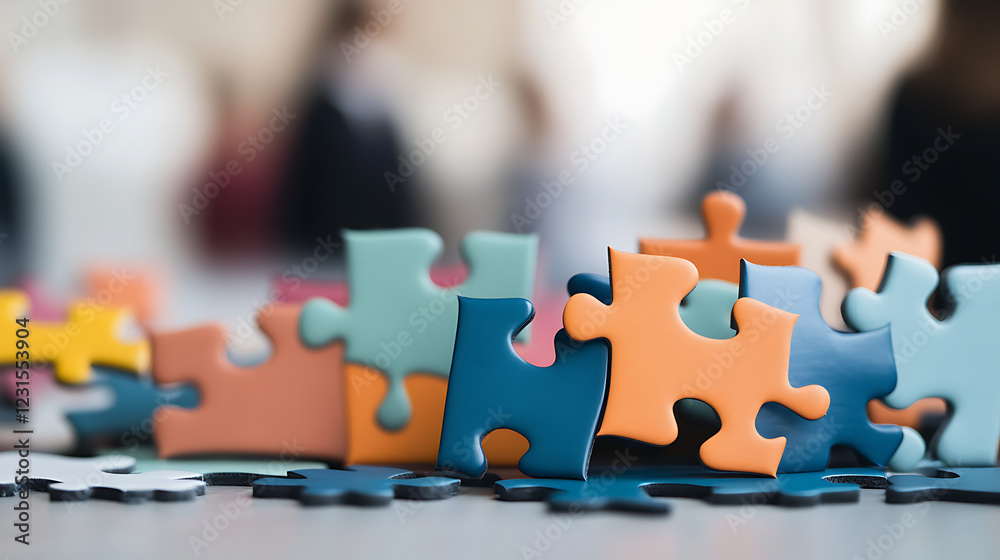 Colorful puzzle pieces form diverse group of people. Concept of ...