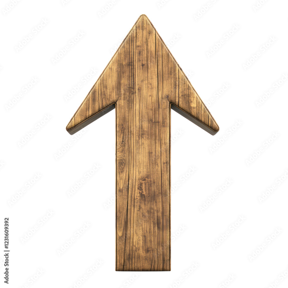 Rustic wooden arrow sign pointing upward designed for various uses ...