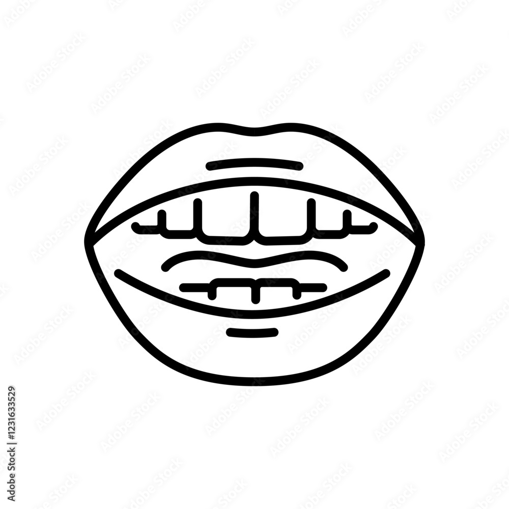 System tonsillitis icon. outline system tonsillitis vector icon for web ...