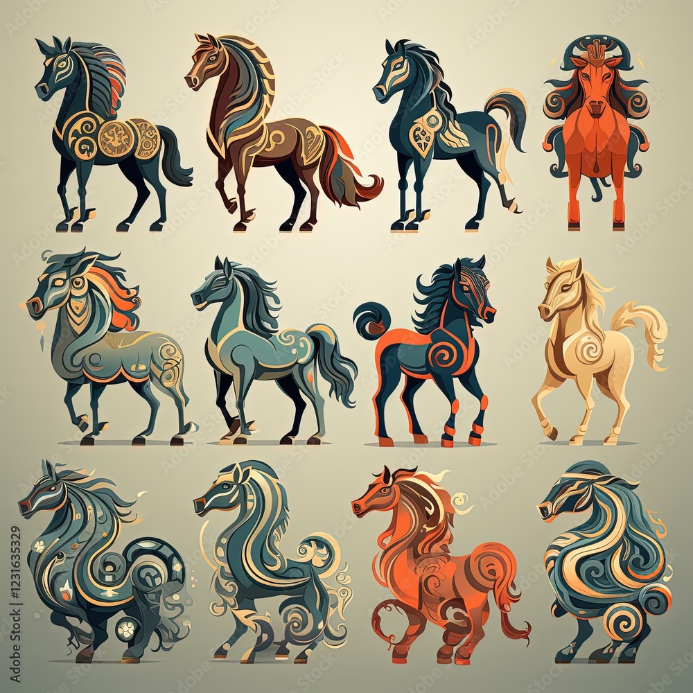 Ancient Greek Mythical Creatures Illustrated in a Stunning Vector Style ...