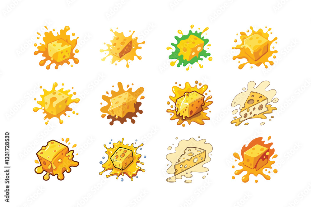 Stock-Vektorgrafik „high quality cheese splash vector illustration ...