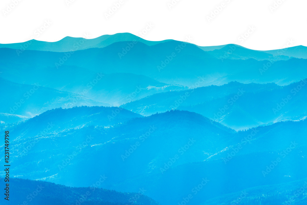 Blue mountains blue hills landscape for nature background in PNG ...