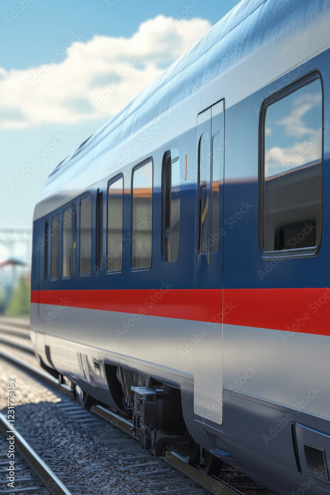 Passenger train car, ideal for public transit and long-distance travel ...