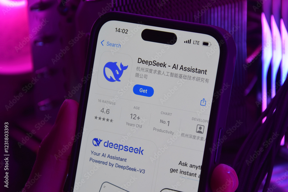 Deepseek Ai logo is displayed on smartphone. Stock Photo | Adobe Stock