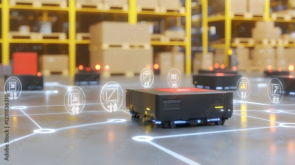 automated warehouse featuring intelligent robotic pickers seamless ...