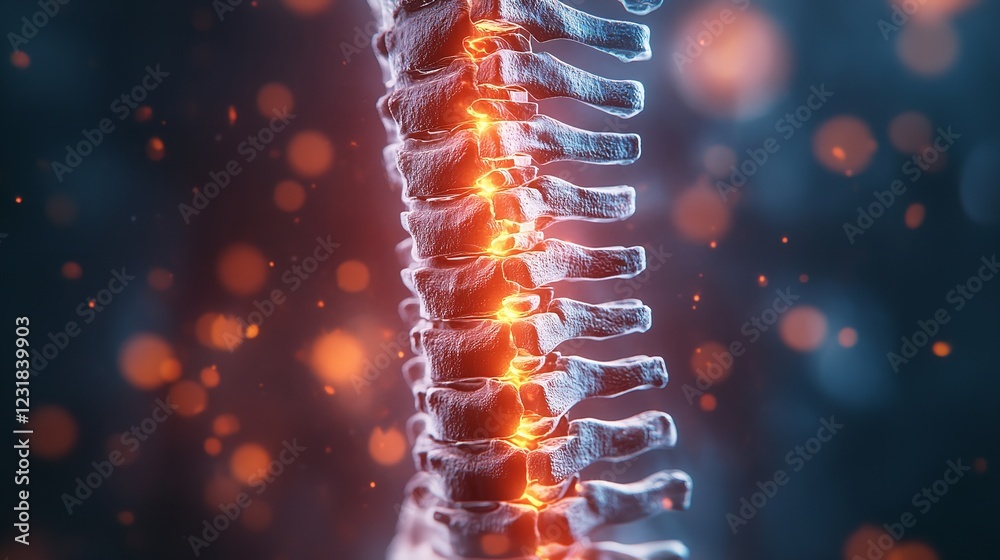 anatomy of a spine highlighting a burst vertebra from osteoporosis ...