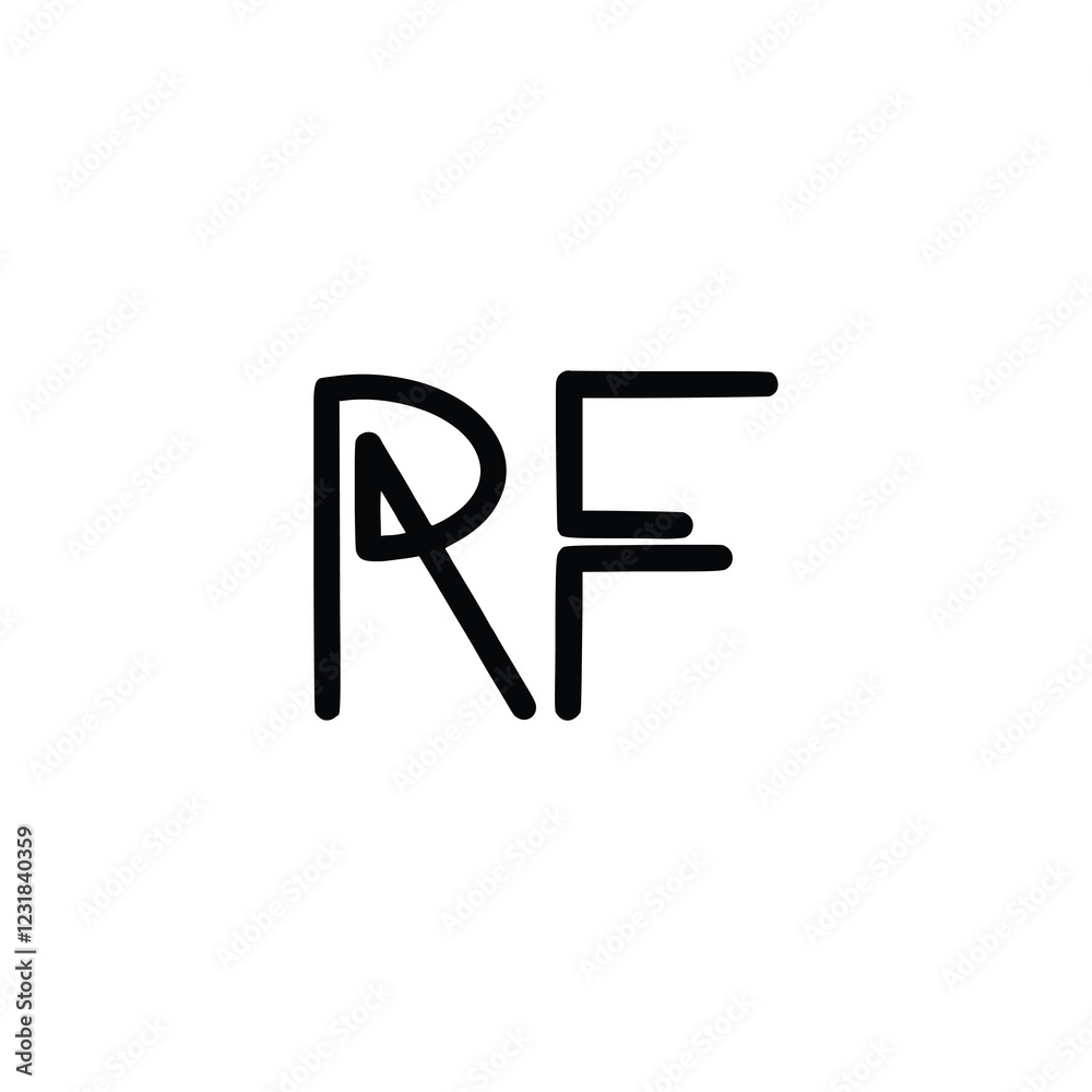 RF monogram logo design letter text name symbol monochrome logotype ...