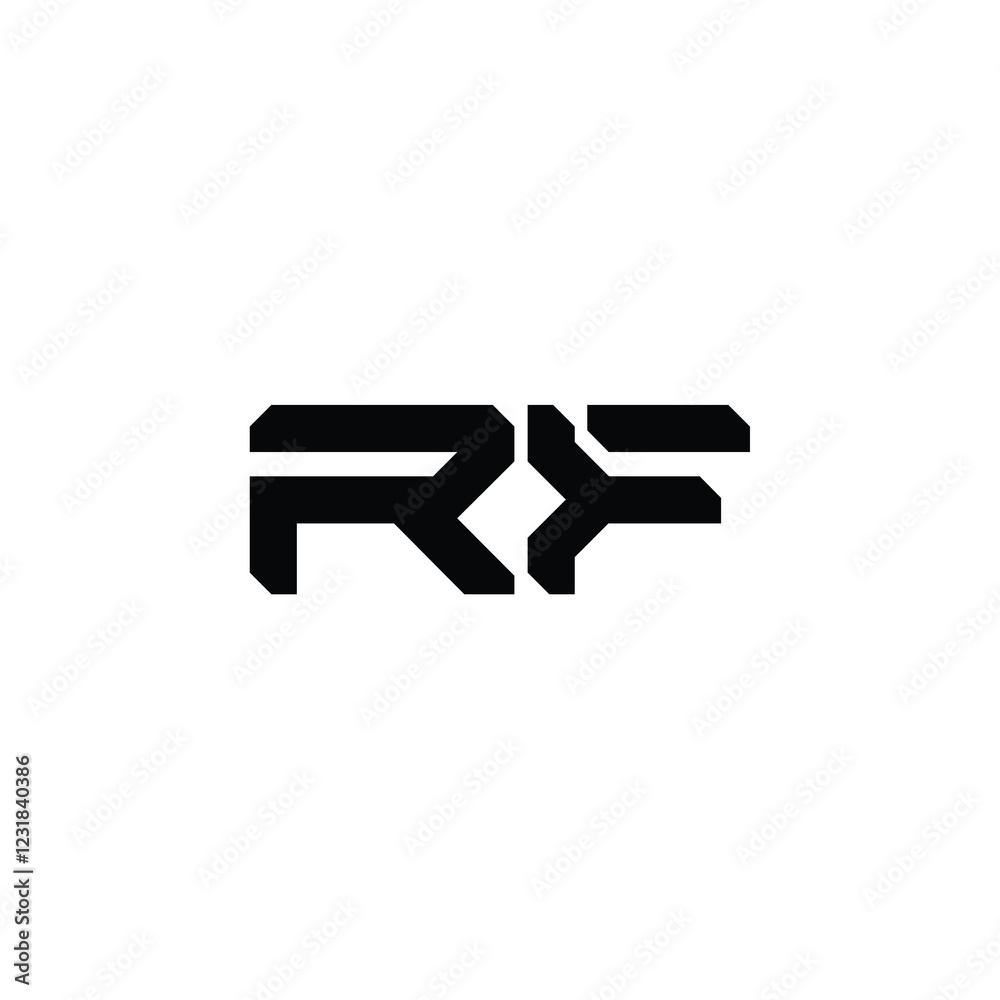 RF monogram logo design letter text name symbol monochrome logotype ...