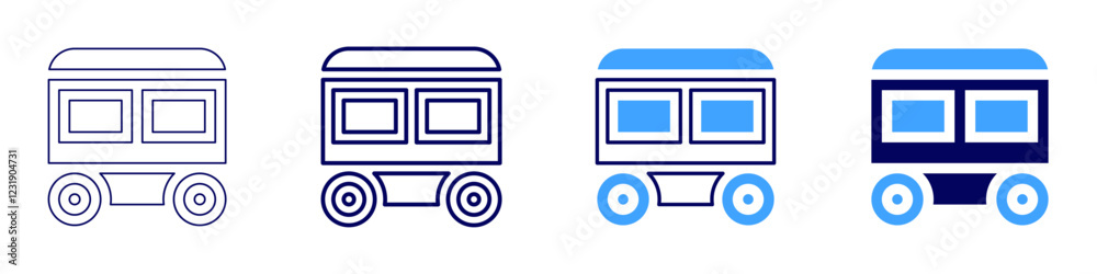 Railway tariffs icon in 4 different styles. Thin Line, Line, Bold, and ...