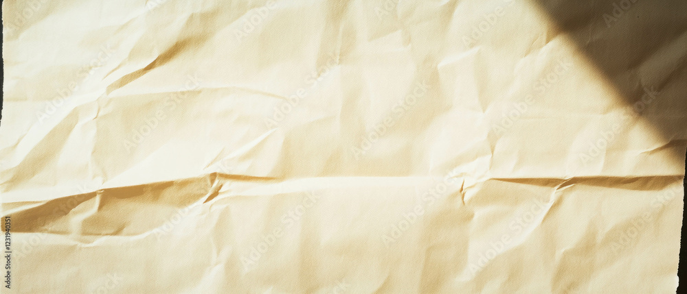 Wrinkled paper texture overlay with an aged effect on a dark background ...