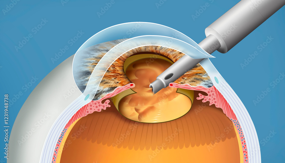 Descriptive illustration on the extraction of the lens in cataracts ...