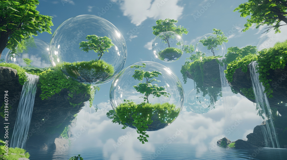 Ilustración de Stock Game background with fantasy landscape with ...